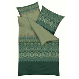 Kaeppel Bettw&auml;sche &raquo;Opulence&laquo; 2 Stk. Paisleymuster gr&uuml;n Mako-Satin, Obermaterial: 100% Baumwolle B/L: 155cm x 220cm, 1 Stk., 1 Stk., Mako-Satin, B/L: 80cm x 