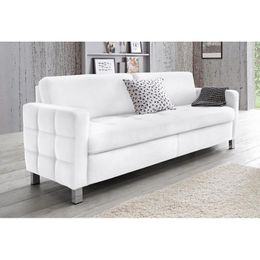 Sit & More sit&more 3-Sitzer &raquo;Pablo&laquo; wei&szlig; Kunstleder SOFTLUX / Struktur (100% Polyester);Flachgewebe (100% Polyester) / Struktur (100% Polyester) B/H/T: 163cm x 