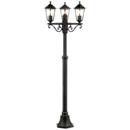 Brilliant Au&szlig;en-Stehlampe &raquo;Carleen&laquo; E27 1 Stk. 200 cm H&ouml;he, &Oslash; 61 cm, 3 x E27, Metall/Glas, schwarz schwarz 3, &Oslash; 61cm H: 200cm, 1 Stk.