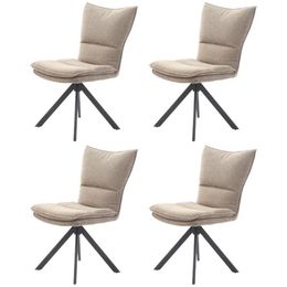 Jockenh&ouml;fer Drehstuhl &raquo;Florina&laquo; (Set) 4 Stk.4-Fuss-Stuhl, inklusive Drehfunktion (360&deg;), bis 150kg belastbar B/H/T: 52cm x 91cm x 61cm, 4 Stk., Webstoff