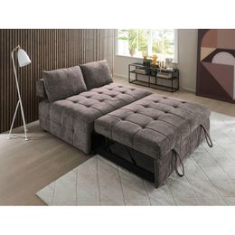 ATLANTIC HOME COLLECTION OTTO home Schlafsofa &raquo;Kuno, B:140cm&laquo; 2-Sitzer Schlafsofa mit Sitztiefenverstellung (2x) braun 100% PES B/H/T: 140cm x 85cm x 109cm