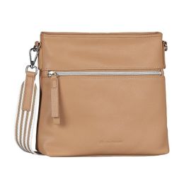 Tom Tailor Damen Tom Tailor Umh&auml;ngetasche &raquo;Orla Stripe&laquo; aus softem Kunstleder in modernem Look mit sommerlichem Stoffgurt beige B/H/T: 25cm x 23cm x 