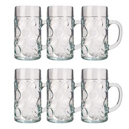 ich-zapfe Bierglas, Bierkrug, Ma&szlig;krug, Bierseidel 6er Set Biergl&auml;ser, ISAR - 1 Liter