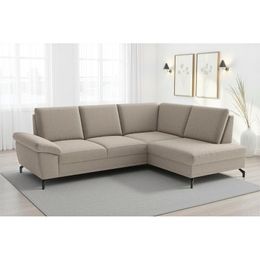 Sit & More sit&more Ecksofa &raquo;Chelsea L-Form, B: 264 cm, mit Armteil-& Sitztiefenverstellung&laquo; optional Schlaffunktion und Bettkasten beige 95% Polyester, 5% 