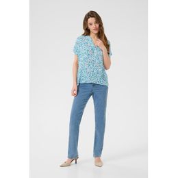 Kaffe Kurzarm-Bluse KAmaja Regular fit in Blue Petite Flowers | Gr.: 40