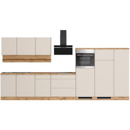 KOCHSTATION K&uuml;chenzeile &raquo;KS-Virginia,neu in verbesserter Ausf&uuml;hrung&laquo; Arbeitsplatte 38 mm stark, Stauraum, Softclose, Breite 410 cm, Softclose, 