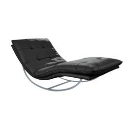 W.Schillig Relaxliege &raquo;daily dreams&laquo; in Waffelkissen-Optik, Schaukelgestell silber matt, in 2 Breiten grau Longlife Xtra-Leder Z59: Glattleder mit 