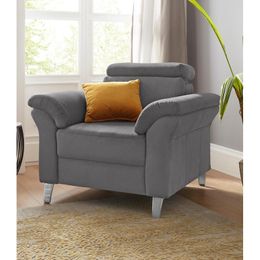 Sit & More sit&more Sessel &raquo;Arngast&laquo; inklusive Federkern und Kopfteilverstellung grau Luxus-Microfaser ALTARA NUBUCK (100% Polyester);Struktur (100% Polyester);