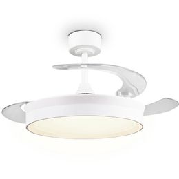 REALITY LEUCHTEN LED Deckenleuchte &raquo;KERAVA mit Ventilator, Deckenventilator mit ausklappbaren Fl&uuml;geln 30W&laquo; LED-Board 1 Stk. Farbwechsler warmwei&szlig; - 