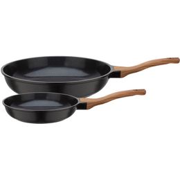 GSW Pfannen-Set &raquo;Natural Fit&laquo; Aluminiumguss Set, 2 Stk. tlg. mit neuartiger PFAS-freien Antihaft-Versiegelung, Induktion schwarz &Oslash; 28cm