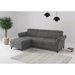 Sit & More sit&more Ecksofa &raquo;Glendale, L-Form&laquo; inkl. Kopfteilverstellung,wahlweise mit Vorziehsitz und Bettkasten grau 90% Polyester, 10% Polyamid B/H/T: 253cm x