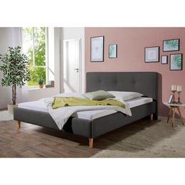 Maintal Polsterbett &raquo;Lonepine&laquo; Bettseiten zerlegt, ohne Bettkasten grau Liegefl&auml;che L&auml;nge B: 200cm x 160cm, Struktur (100% Polyester) ohne Lattenrost/ohne 