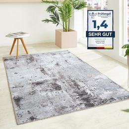 LUXOR living Teppich &raquo;Lago&laquo; rechteckig 6 mm H&ouml;he faltbarer Teppich, modernes Design, waschbar, In- und Outdoor geeignet grau Polyester B : 240cm 1 Stk