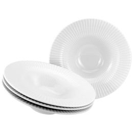 Creatable Speiseteller &raquo;Allegra,Teller 30,5 cm, 4-tlg.&laquo; Teller Set, Vielseitig einsetzbar, Klassische Coupeform wei&szlig; Porzellan 30,5cm