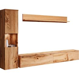 OTTO home Wohnwand &raquo;PARIS, Vitrine T&uuml;ranschlag links/rechts wechselbar&laquo; Komplett-Set, 3 Stk. tlg. braun B/H/T: 220cmcm x 130cmcm x 33cmcm