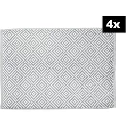done. Badematte &raquo;DAILY SHAPES Diamond 4er-Set&laquo; H&ouml;he 5 mm fu&szlig;bodenheizungsgeeignet Badvorleger aus 100% Baumwolle, Jacquardgewebt silber Baumwolle 