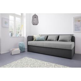 Maintal Polsterliege &raquo;Diana&laquo; grau Liegeh&ouml;he 55cm, Liegefl&auml;che B/L: 93cm x 200cm, kein H&auml;rtegrad, Federkern-Festpolster