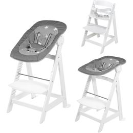 Roba Hochstuhl &raquo;2-in-1 Set Born Up, Little Stars&laquo; () mit Neugeborenen-Aufsatz wei&szlig; B/H/T: 54cm x 80cm x 45cm