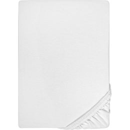 Biberna Spannbettlaken &raquo;Conny&laquo; hochwertiges Jersey-Elasthan geeignet f&uuml;r Wasser- und Boxspringbetten wei&szlig; Jersey-Elasthan, Obermaterial: 95% Baumwolle, 5% 