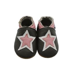Mejale Graue Baby-Laufschuhe aus echtem Lede,rutschfester, weicher Sohle&ndash;Sternmuster | Gr.: 25/26