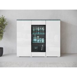 Home Affaire Highboard &raquo;Vera&laquo; Highboard mit 4 T&uuml;ren, 9 F&auml;chern, verglasten T&uuml;ren schwarz-wei&szlig; B/H/T: 120cm x 103,3cm x 39,5cm, 3 Stk.