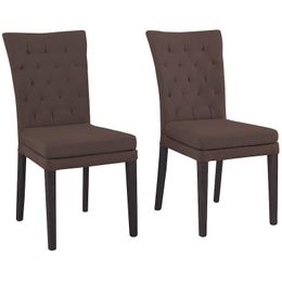 Home Affaire 4-Fu&szlig;stuhl &raquo;Colorado&laquo; (Set) 4 Stk.Beine aus Buche, wengefarben lackiert, Im 2er, 4er oder 6er-Set braun Polyester B/H/T: 46cm x 94,5cm x 