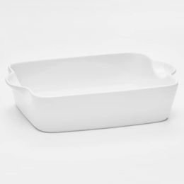 Van Well Auflaufform &raquo;Backform eckig, 30,7 x 20 x 6,8 cm&laquo; Porzellan 1 Stk. tlg. wei&szlig; gl&auml;nzend, sp&uuml;lmaschinen- und mikrowellengeeignet wei&szlig; Porzellan B