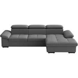 Sit & More sit&more Ecksofa &raquo;Viola, L-Form, B: 260 cm&laquo; optional Schlaffunktion,inkl Armteil- & Kopfteilverstellung grau 95% Polyester, 5% Polyamid B/H/T: 260cm x