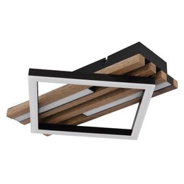 Globo LIGHTING LED Deckenleuchte &raquo;OBRIEN&laquo; LED-Modul 1 Stk. Warmwei&szlig; Deckenlampe, 3 Stufen: nur Rahmen, nur LED oder beides zusammen schwarz 1, H: 