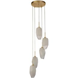 Searchlight H&auml;ngeleuchte &raquo;H&auml;ngeleuchte Rocky, 5-flammig&laquo; G9 1 Stk. Marmor-Optik wei&szlig; 5, &Oslash; 32cm H: 29cm, 1 Stk.
