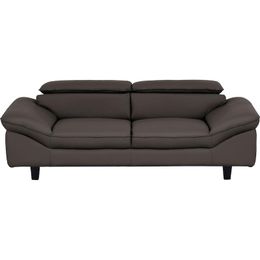 Home Affaire 2-Sitzer &raquo;Pilot&laquo; Big-Sofa mit Kopfteilverstellung braun B/H/T: 202cm x 108cm, Leder PAMPAS