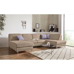 Sit & More sit&more Wohnlandschaft &raquo;Clio U-Form&laquo; wahlweise mit Schlaffunktion und Bettkasten, inklusive Federkern beige B/H/T: 319cm x 89cm x 190cm, Microfaser, 