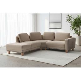 Sit & More sit&more Ecksofa &raquo;Concept&laquo; Modernes Sofa in drei Fu&szlig;farben zur Auswahl beige 100% Polyester B/H/T: 223cm x 84cm x 251cm, langer Schenkel links,mit Fu&szlig;