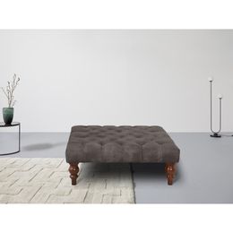 OTTO home Polsterhocker &raquo;Chesterfield&laquo; mit Knopfheftung, auch in Leder braun Luxus-Microfaser Lederoptik (100% Polyester) B/H/T: 35cm x 90cm, Luxus-