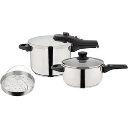 GSW Schnellkochtopf &raquo;System RAPID&laquo; Set, 6 Stk. tlg. Edelstahl 18/8 silber &Oslash; 22cm