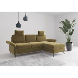 OTTO home Ecksofa &raquo;Rochelle&laquo; wahlweise mit Schlaffunktion, Bettkasten und Armteilverstellung gr&uuml;n 100% Polyester B/H/T: 251cm x 93cm x 164cm, 