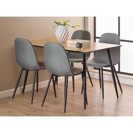 ACTONA GROUP Esszimmer-Set &raquo;Essgruppe, Esstisch mit St&uuml;hlen, f&uuml;r das Esszimmer&laquo; Komplett-Set, 1x Tisch + 4x Stuhle, 5 Stk. tlg. beige MDF B/H/T: 