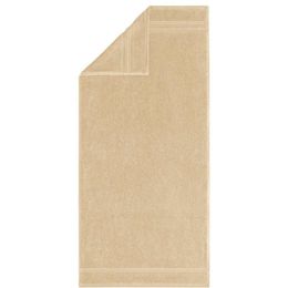 Egeria Handt&uuml;cher &raquo;Manhatten Gold&laquo; Uni Programm mit Streifenbord&uuml;re, reine Baumwolle beige Frottier, Obermaterial: 100% Baumwolle B/L: 70cmx140cm, 1 Stk., 