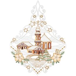Fensterbild &raquo;Kirche&laquo; Made in Germany braun Polyester B/L: 20cm x 27cm