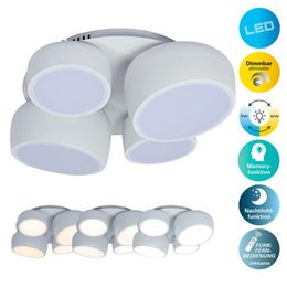 N&auml;ve n&auml;ve LED Deckenleuchte &raquo;Eliora&laquo; LED-Modul 1 Stk. warmwei&szlig; - kaltwei&szlig; LED, dimmbar, CCT, Memory, Nachtlicht, Funkfernbedienung, wei&szlig; 4, H: 15cm, 1 Stk.