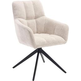 Home Affaire Drehstuhl &raquo;Nizza&laquo; (Set) 2 Stk.Hochwertiger Stoff und robuster Metallfu&szlig; beige B/H/T: 61cm x 90cm x 66cm, 2 Stk., uni, 2er Set