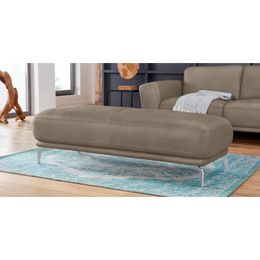 W.Schillig Hocker &raquo;montanaa&laquo; mit Metallf&uuml;&szlig;en in Silber matt, Breite 141 cm braun B/H/T: 141cm x 42cm x 61cm, Longlife Xtra-Leder Z59