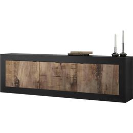 Home Affaire Lowboard &raquo;Basic Breite 210 cm, TV-Board 2 T&uuml;ren, 2 Schubk&auml;sten, TV-Schrank&laquo; Metallgriff, moderne Rahmenoptik, viel Stauraum, Farbauswahl 