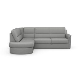 Sit & More sit&more Ecksofa &raquo;Panini L-Form&laquo; wahlweise mit Vorziehsitz und Bettkasten grau B/H/T: 243cm x 87cm x 155cm, Luxus-Microfaser Euphoria, Ottomane links,