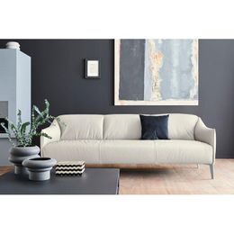 W.Schillig 3-Sitzer &raquo;sally Designsofa, Loungesofa, bequem, schmale Armlehnen, Breite 224cm&laquo; mit Metall-Winkelf&uuml;&szlig;en in Silber matt, Breite 224 cm wei&szlig; 