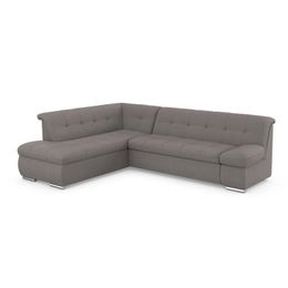 DOMO collection Ecksofa &raquo;MONA 271x213 cm, modern und komfortabel&laquo; whlw. mit Bett- und Armlehnfunktion, L-Form braun Struktur fein 100% Polyester;