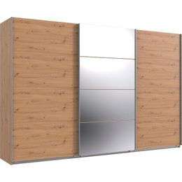 wimex Schwebet&uuml;renschrank &raquo;Norderstedt&laquo; INKLUSIVE 2 Stoffboxen und 2 zus&auml;tzliche Einlegeb&ouml;den, mit Spiegel braun Holzwerkstoff Artisan Eiche Nachbildung, B/