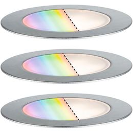 Paulmann LED Gartenleuchte &raquo;Outdoor Plug & Shine Einbauleuchte Floor Set RGBW IP67 ZigBee&laquo; 1 Stk. Tageslichtwei&szlig; IP67, ZigBee RGBW silber 3, &Oslash; 7cm H: 3cm, 1 