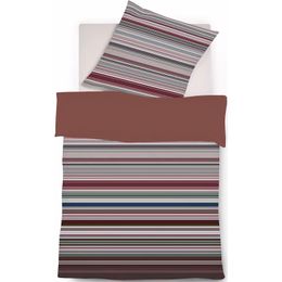 Fleuresse Wendebettw&auml;sche &raquo;Bed Art S 4389&laquo; 3 Stk. Mako Satin, Baumwolle, in Gr. 135x200, 155x220, 200x200cm rot Mako-Satin, Obermaterial: 100% 