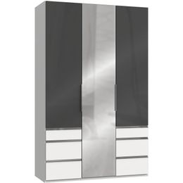 wimex Kleiderschrank &raquo;Level by fresh to go&laquo; mit Glas-und Spiegelt&uuml;ren wei&szlig; B/H/T: 150cm x 236cm x 58cm, Schubladen: 6 Stk. T&uuml;ren: 3 Stk.
